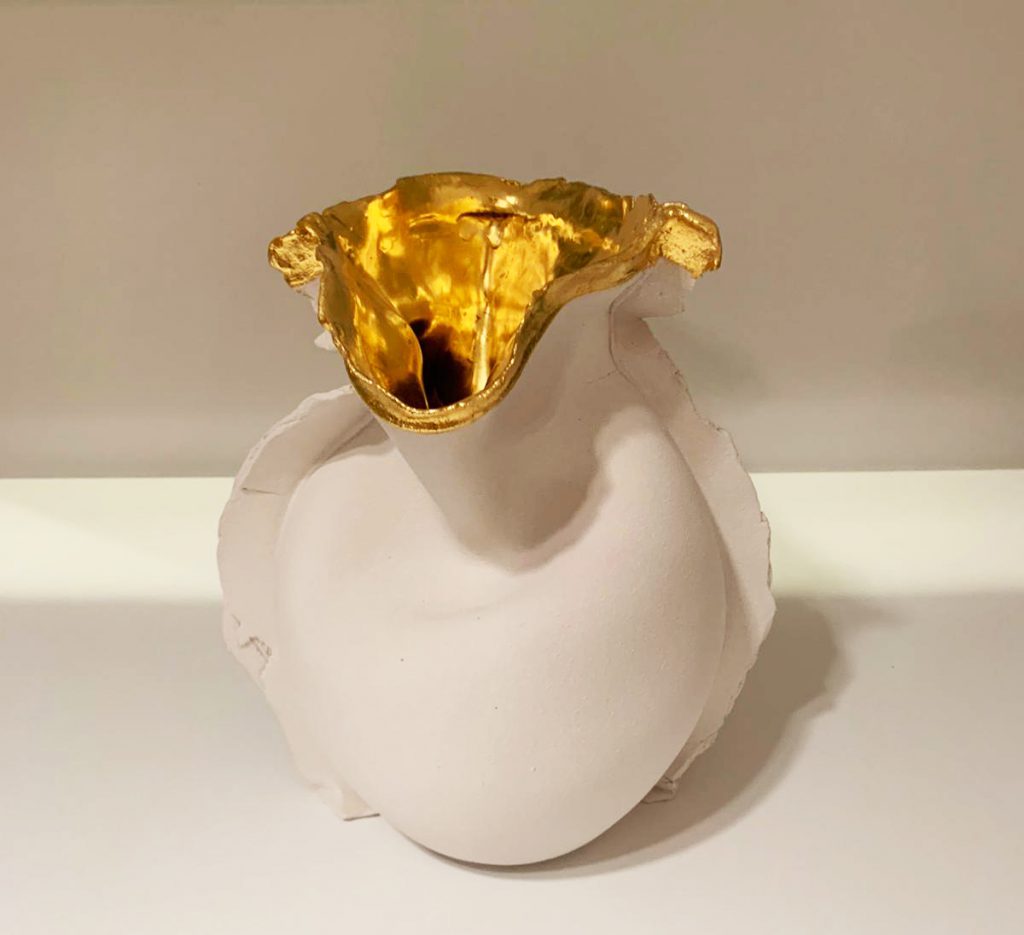 Kunst: Melting Vase (white, gold) - Sillegallery